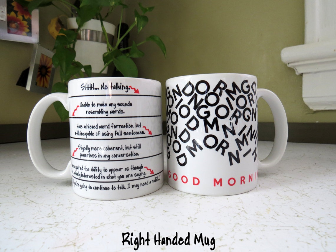 Funny Mug with Level Lines for Coffee Caffeine Addict Left | Etsy