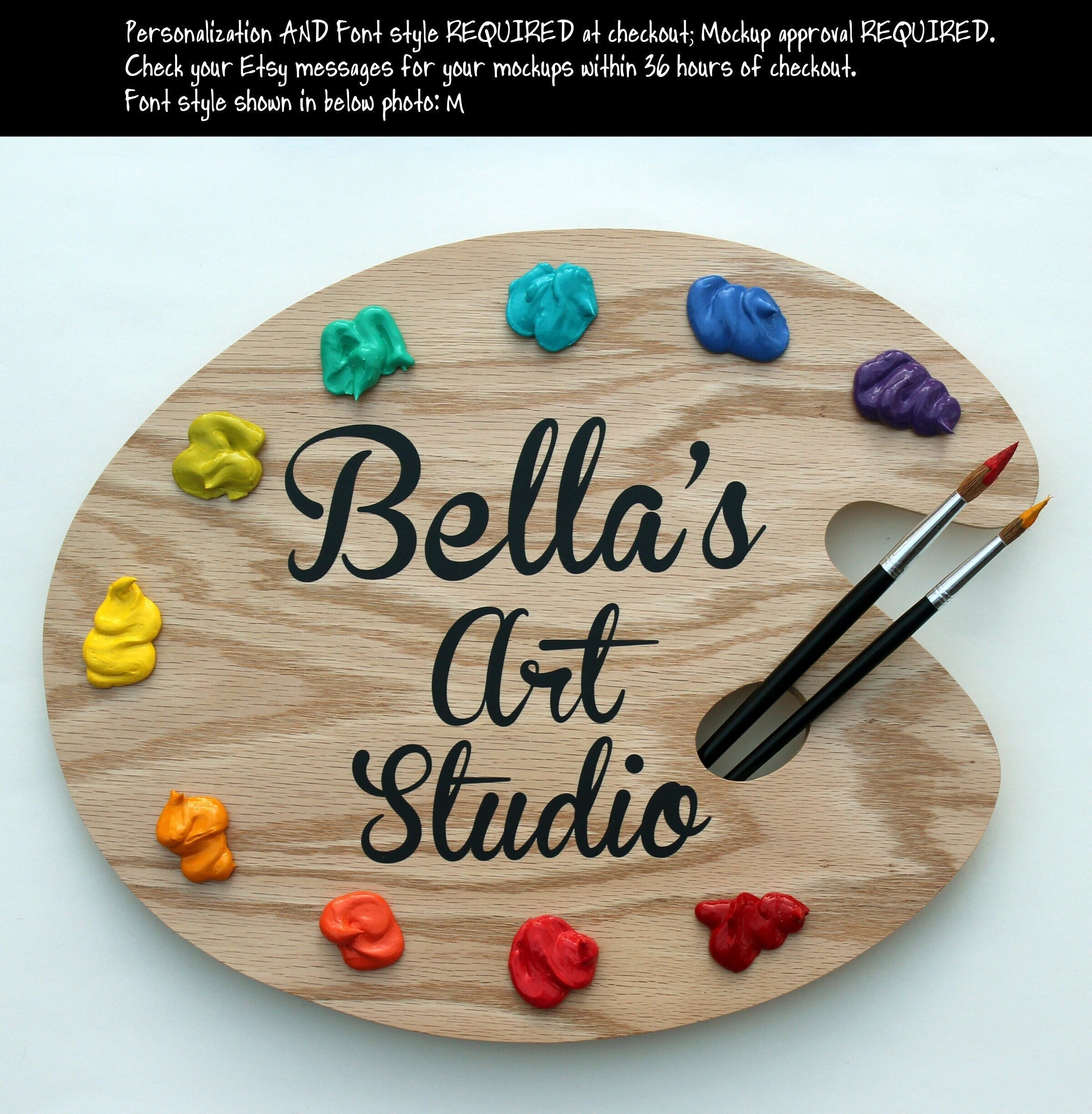 Personalized Artist Art Studio Palette Sign With Choice of Wording 3D ...