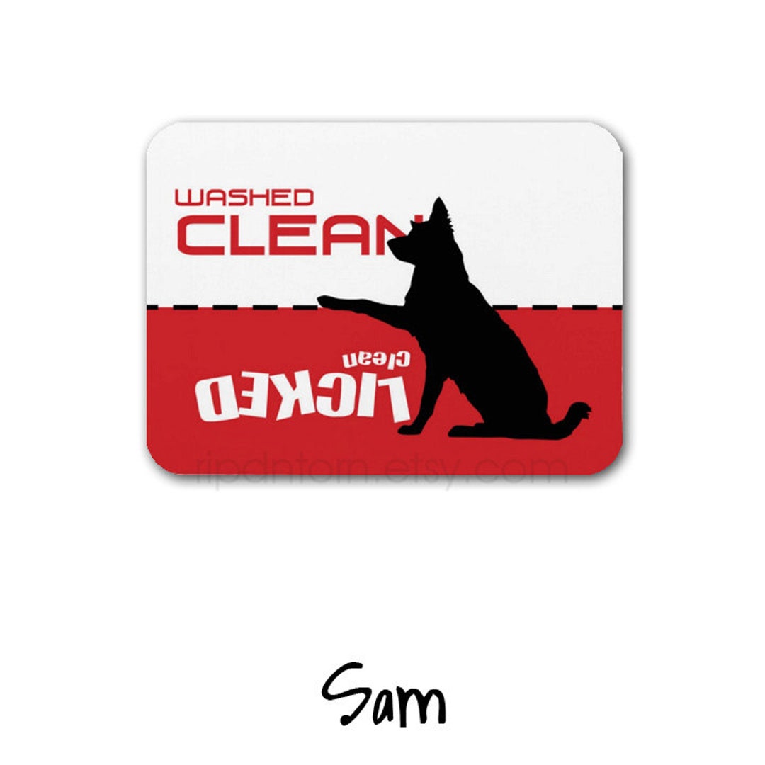 Clean Dirty Dishwasher Magnet, Dog Design - Washed Clean, Licked Clean ...