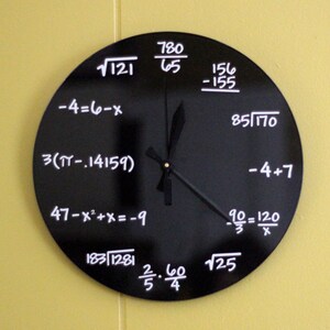 Mathematics Chalkboard Clock - High Quality, Acrylic, 10.75 Inch ...