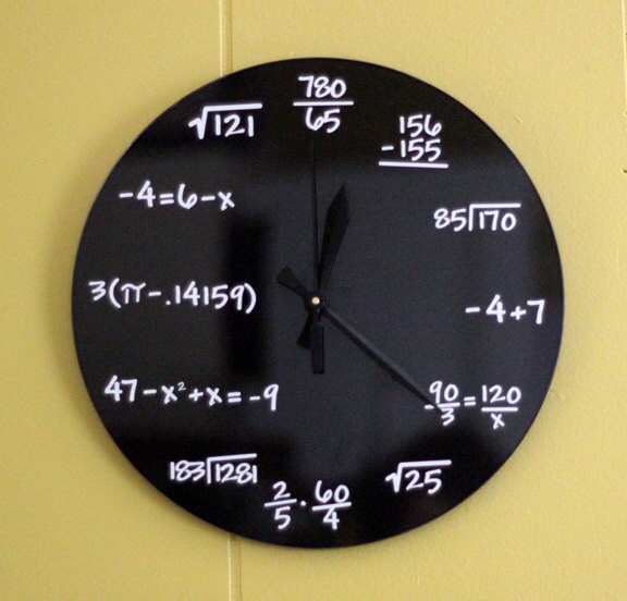 Mathematics Chalkboard Clock High Quality Acrylic 10.75 | Etsy
