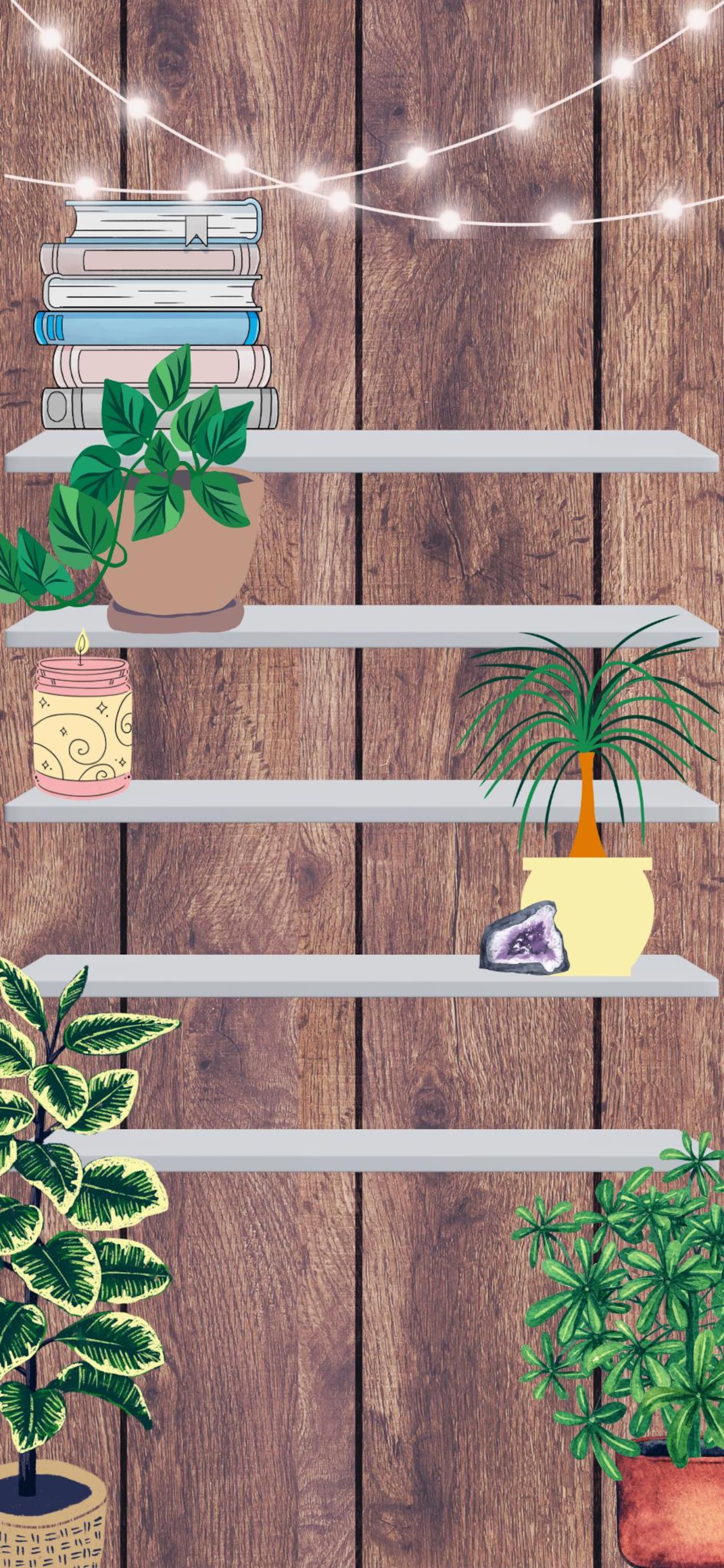 Bookshelf iPhone Wallpaper - Etsy
