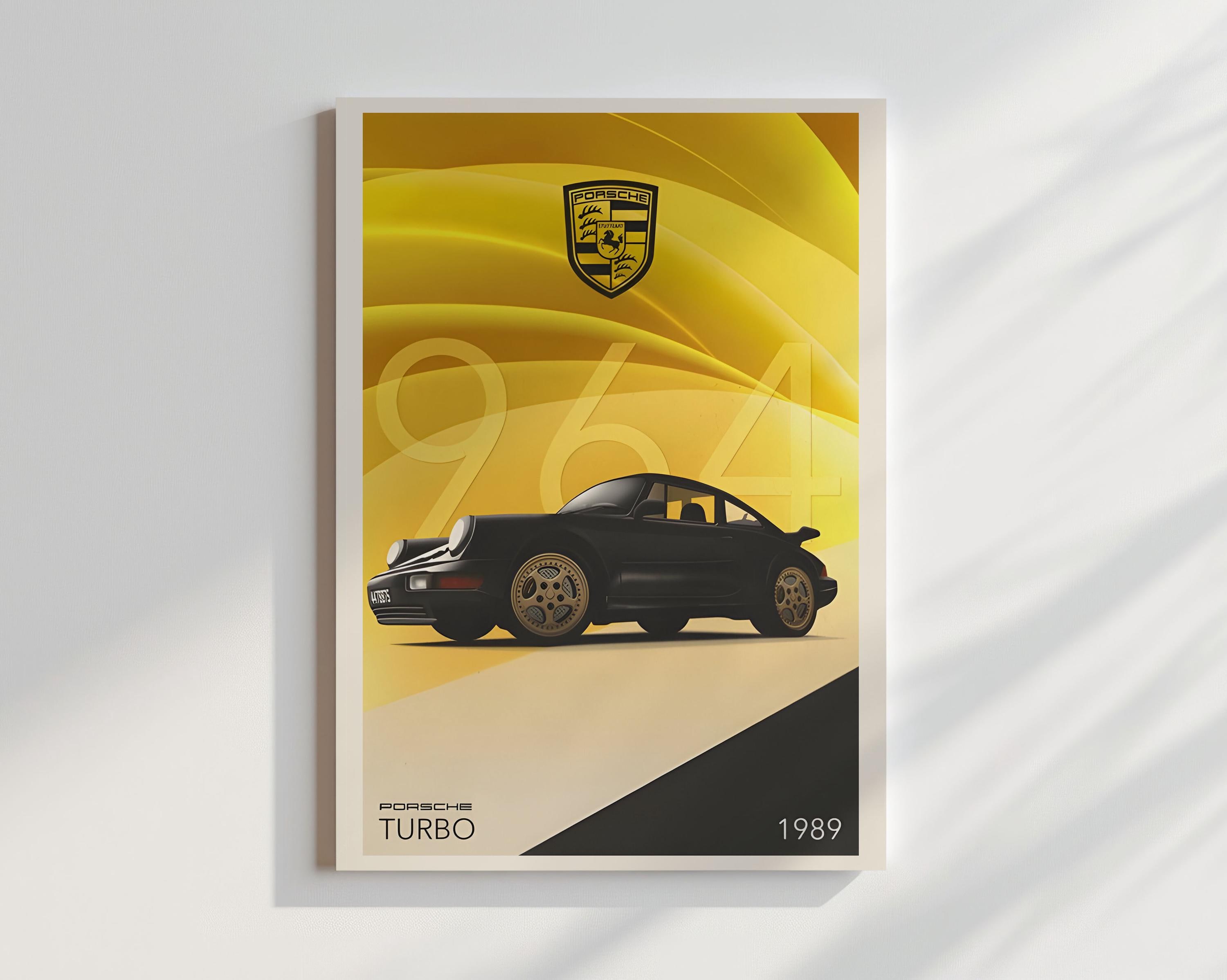 Porsche 964 Classic Vintage Poster | German Automotive Art Print for ...