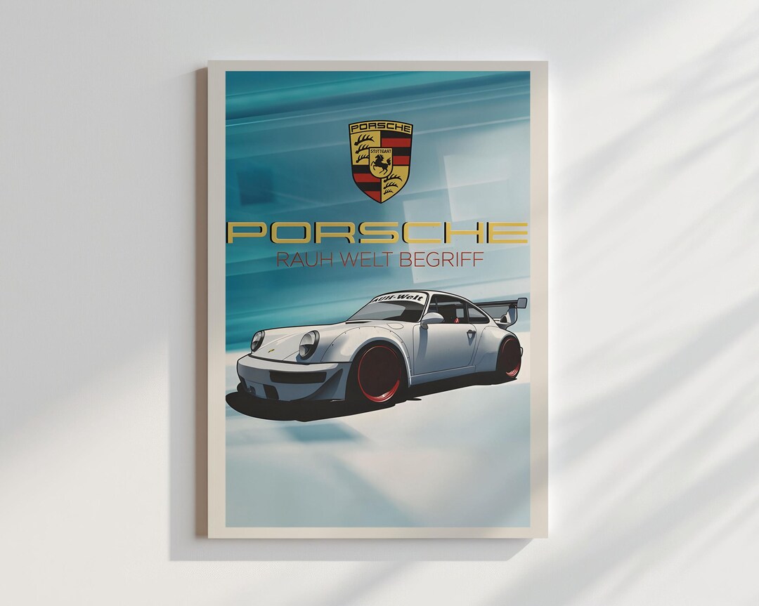 Porsche Classic Vintage German Poster | Retro Automotive Art Print for ...