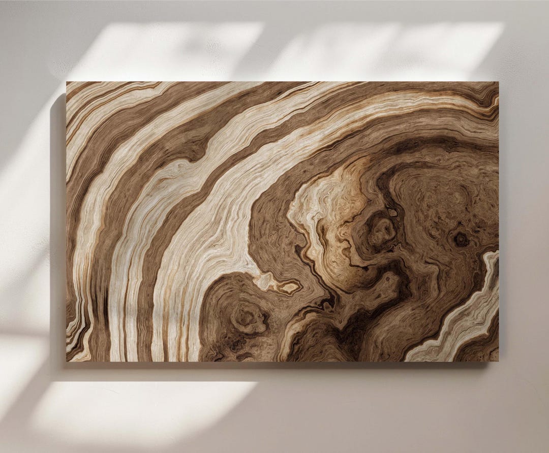 Tree Roots Texture Canvas Art | Wavy Lines and Age Rings Abstract ...