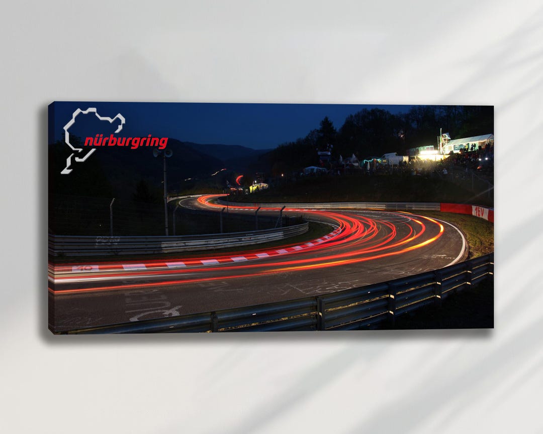 Nürburgring Night Racing Canvas Wall Art | Motorsport Circuit Artwork ...