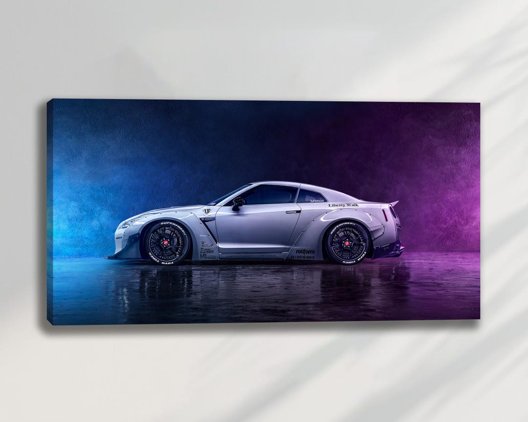 Nissan GTR R35 Canvas Wall Art | Pôster de carro esportivo japonês ...