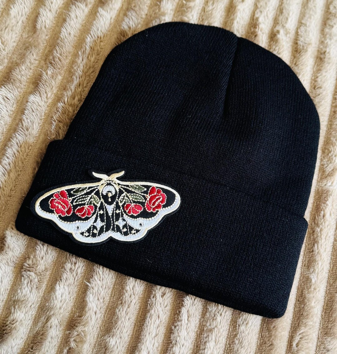 Pick Your Beanie Color Death Moth Winter Hat Cap Goth Y2K Custom ...