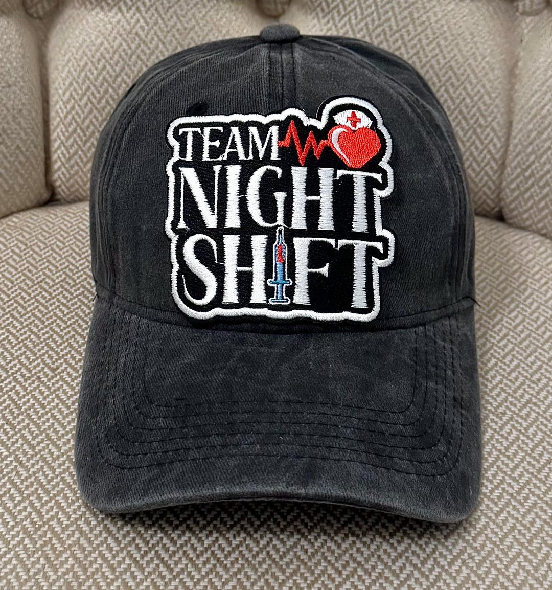 Team Night Shift Hat | Dad Hat | Vintage | Baseball | Cap | Cotton ...