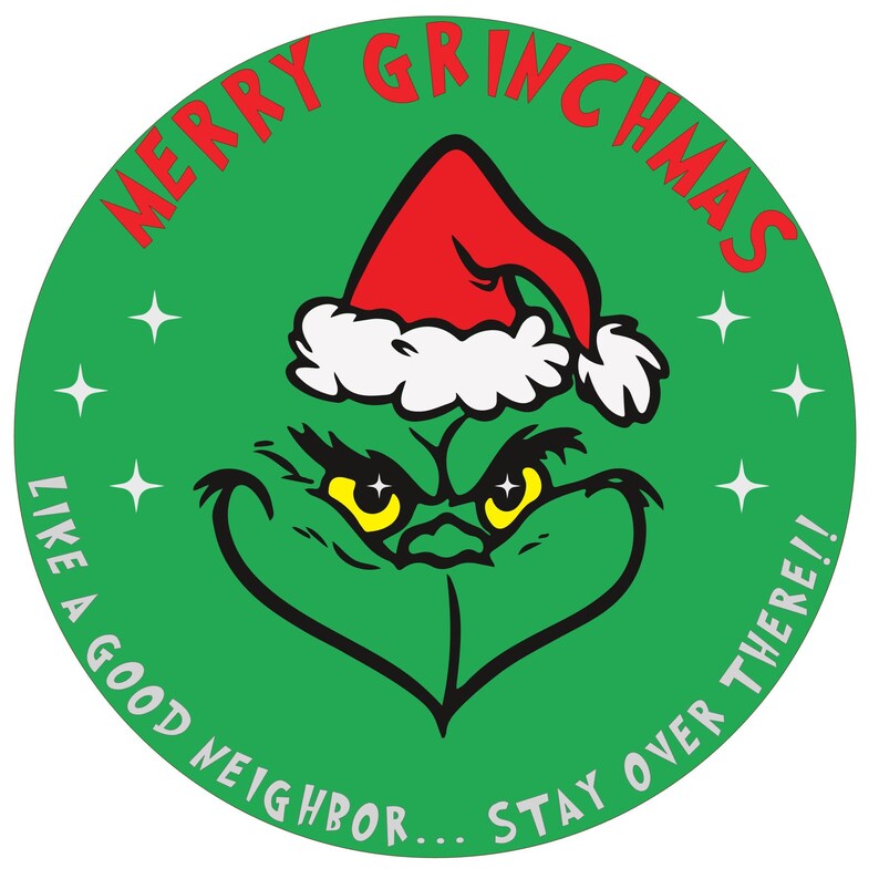 Layered Round Merry Grinchmas SVG File - Incudes .svg, .png, .pdf and ...