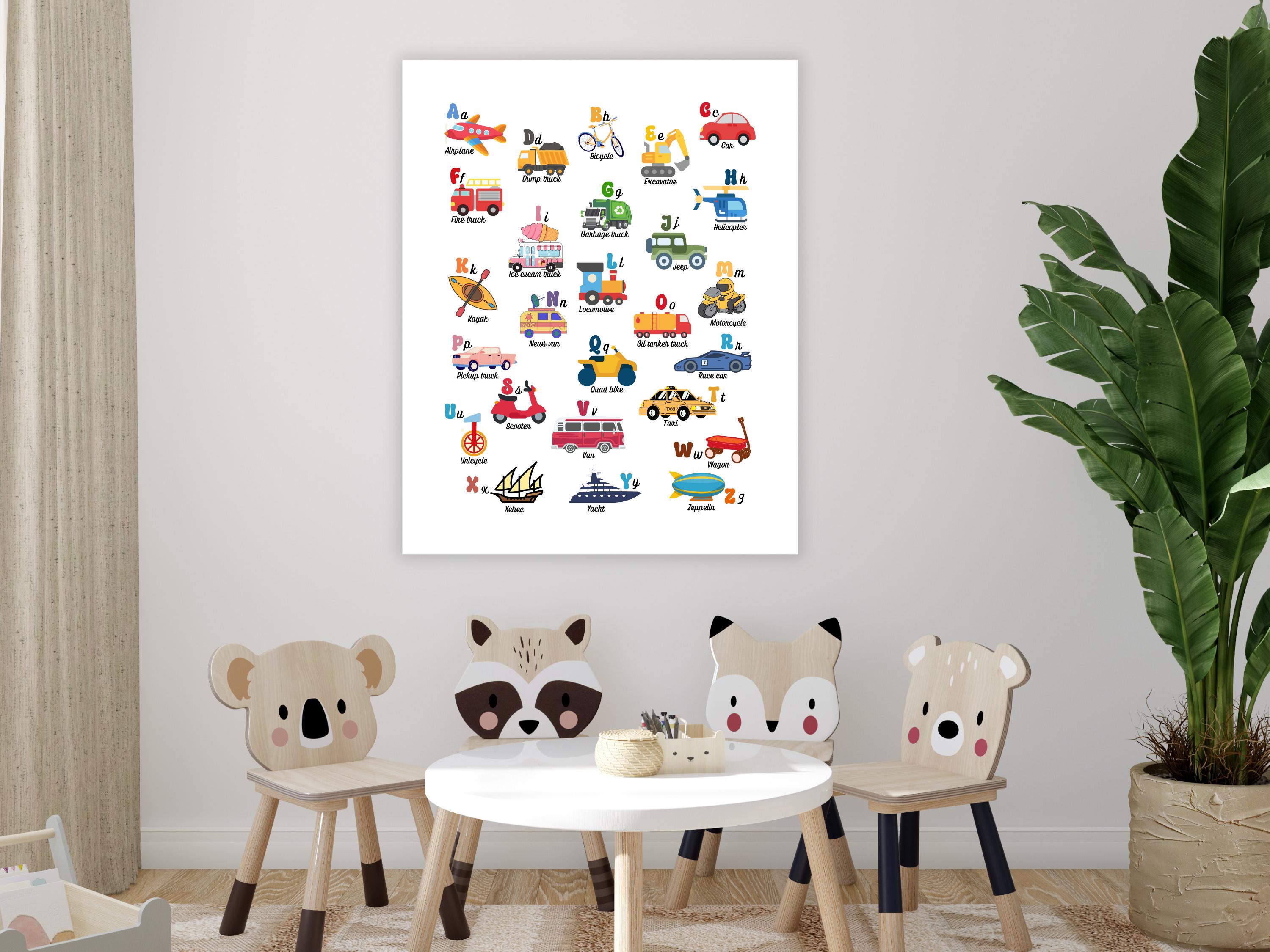 Transport Alphabet Printable, Nursery Decor Abcs, Vehicles Alphabet ...