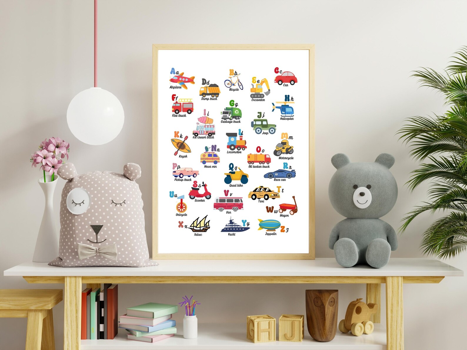 Transport Alphabet Printable, Nursery Decor Abcs, Vehicles Alphabet ...
