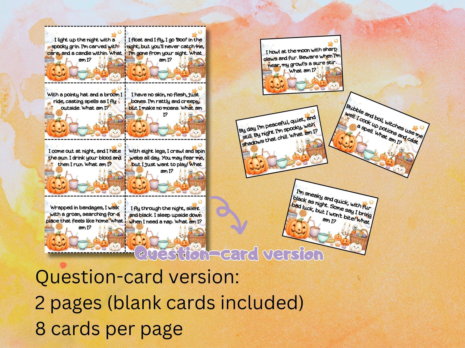 Printable Halloween Riddles Riddles Me This Easy Simple Editable Canva ...