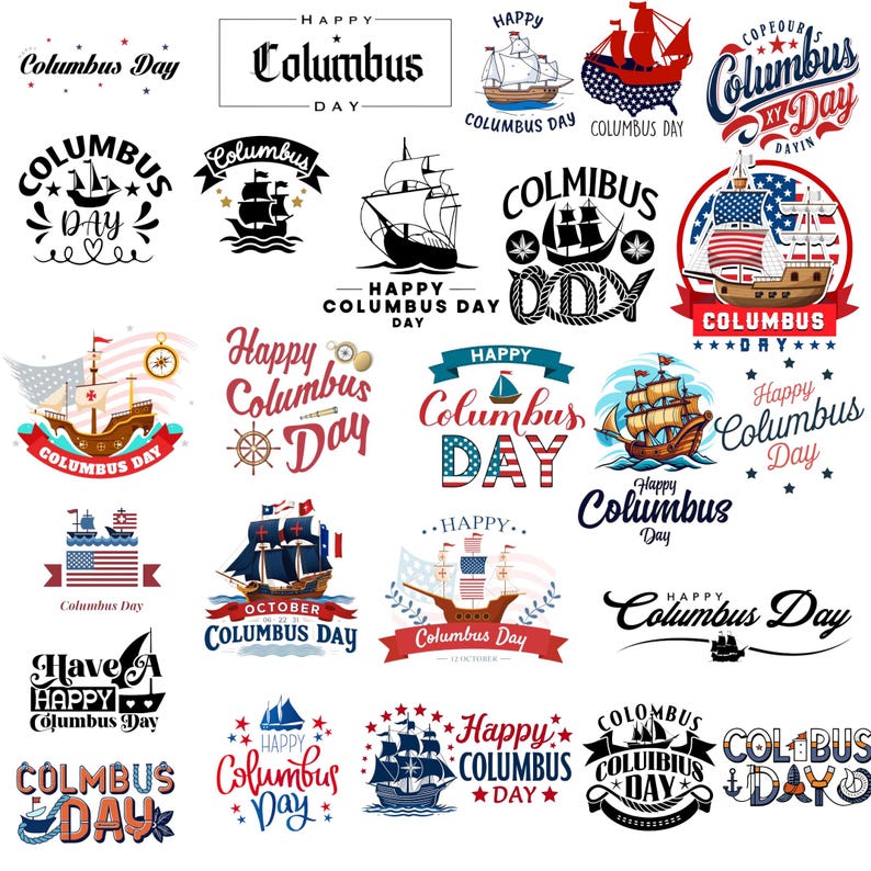 30 Columbus Day Bundle Svg, Png, Pdf, Jpg Files Ideal for Projects, T ...