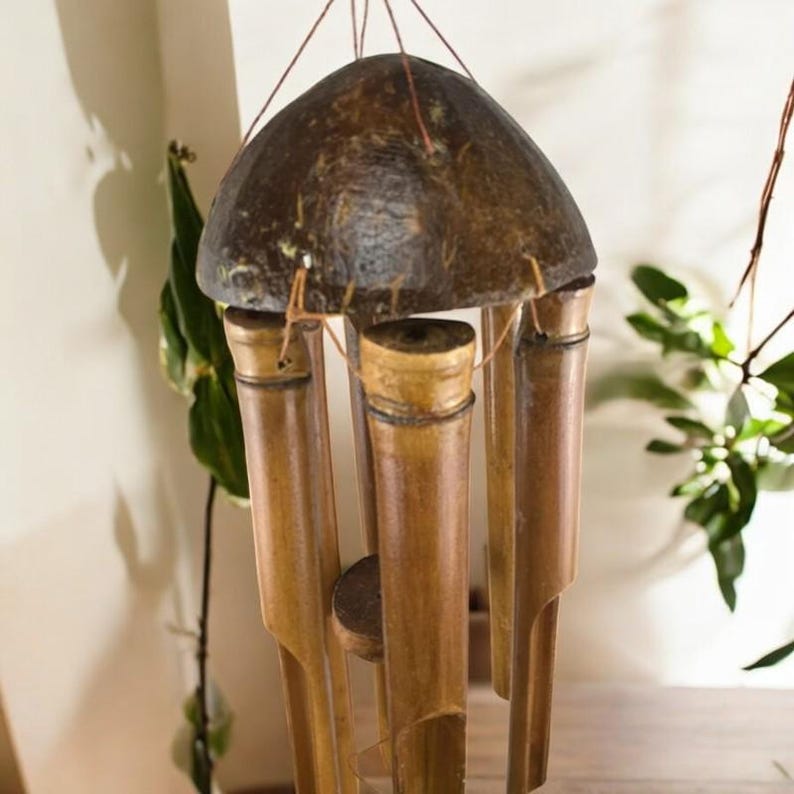 Handmade Bamboo and Coconut Wood Wind Chimes – Large Bell Tube for ...