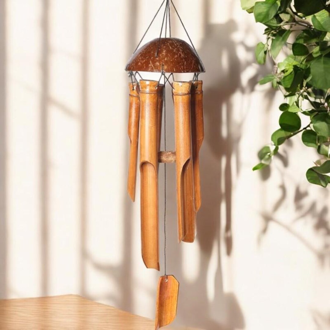 Handmade Bamboo and Coconut Wood Wind Chimes – Large Bell Tube for ...