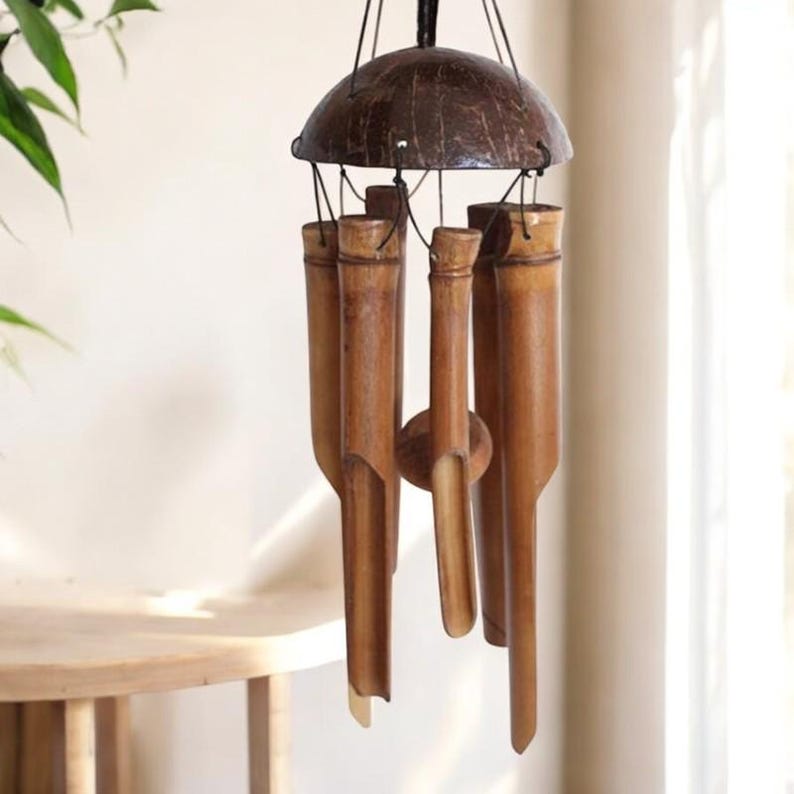 Handmade Bamboo and Coconut Wood Wind Chimes – Large Bell Tube for ...