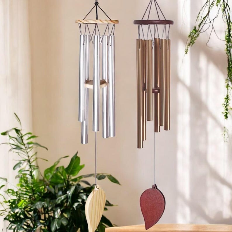 Silver 6-tube Chapel Bells Wind Chime – Elegant Door, Garden Hanging ...
