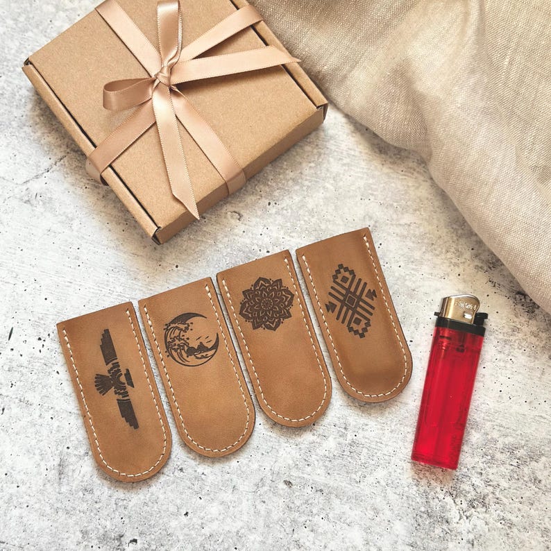 Handmade Italian Leather Lighter Case – Laser Engraved Mini Bic Cover ...
