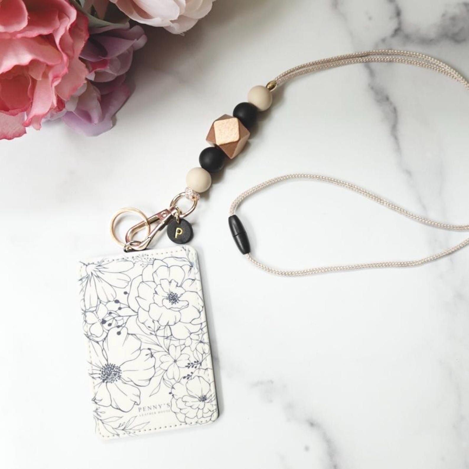Teacher Lanyards for ID Badges and Keys, Cute Silicone Beaded Lanyard ...