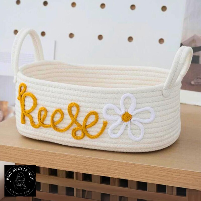 Embroidered Rope Baskets - Etsy