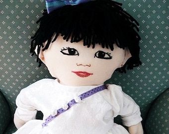 Custom Chinese Girl Rag Doll With Cheongsam Asian Girl Doll.