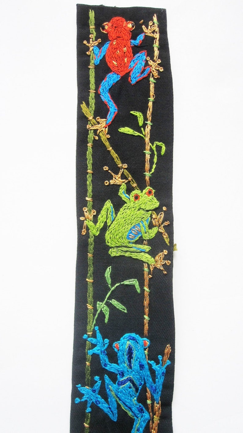 Amazon Rain Forest Tree Frogs Guitar Strap Hand Embroidered | Etsy