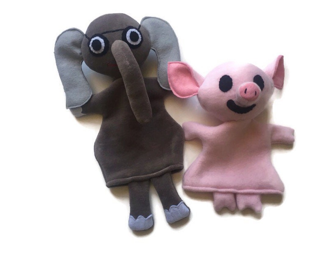 Elephant and Piggie hand Puppet Pair Custom Made Storybook Characters ...