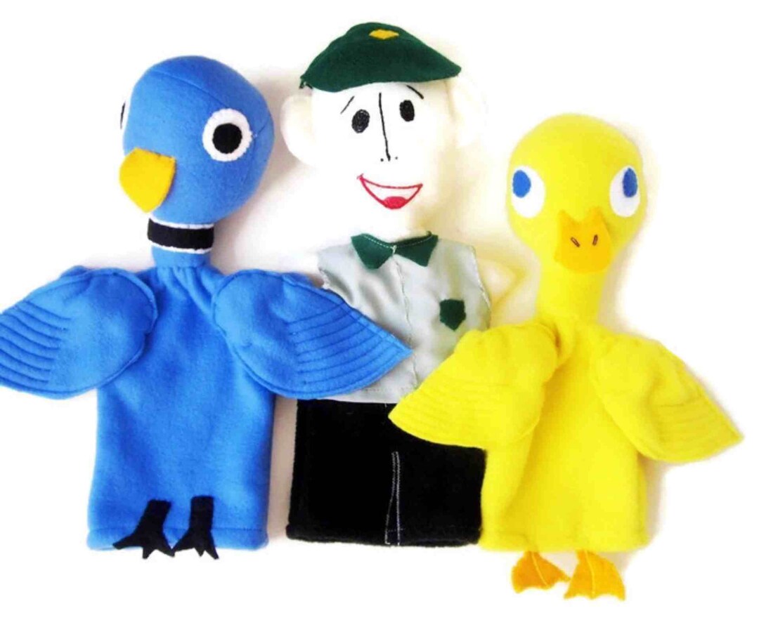Pigeon (drive the Bus), Duck, Bus Driver Trio Hand Puppets/ Story Book ...