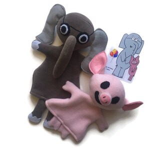 Elephant and Piggie hand Puppet Pair Custom Made Storybook Characters ...