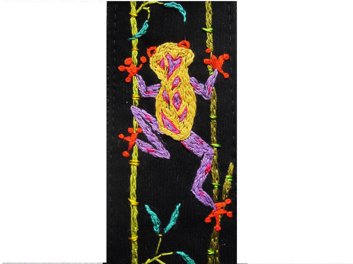 Amazon Rain Forest Tree Frogs Guitar Strap Hand Embroidered | Etsy