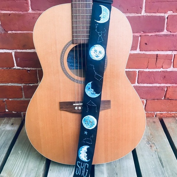Guitar Strap With Moon - Etsy
