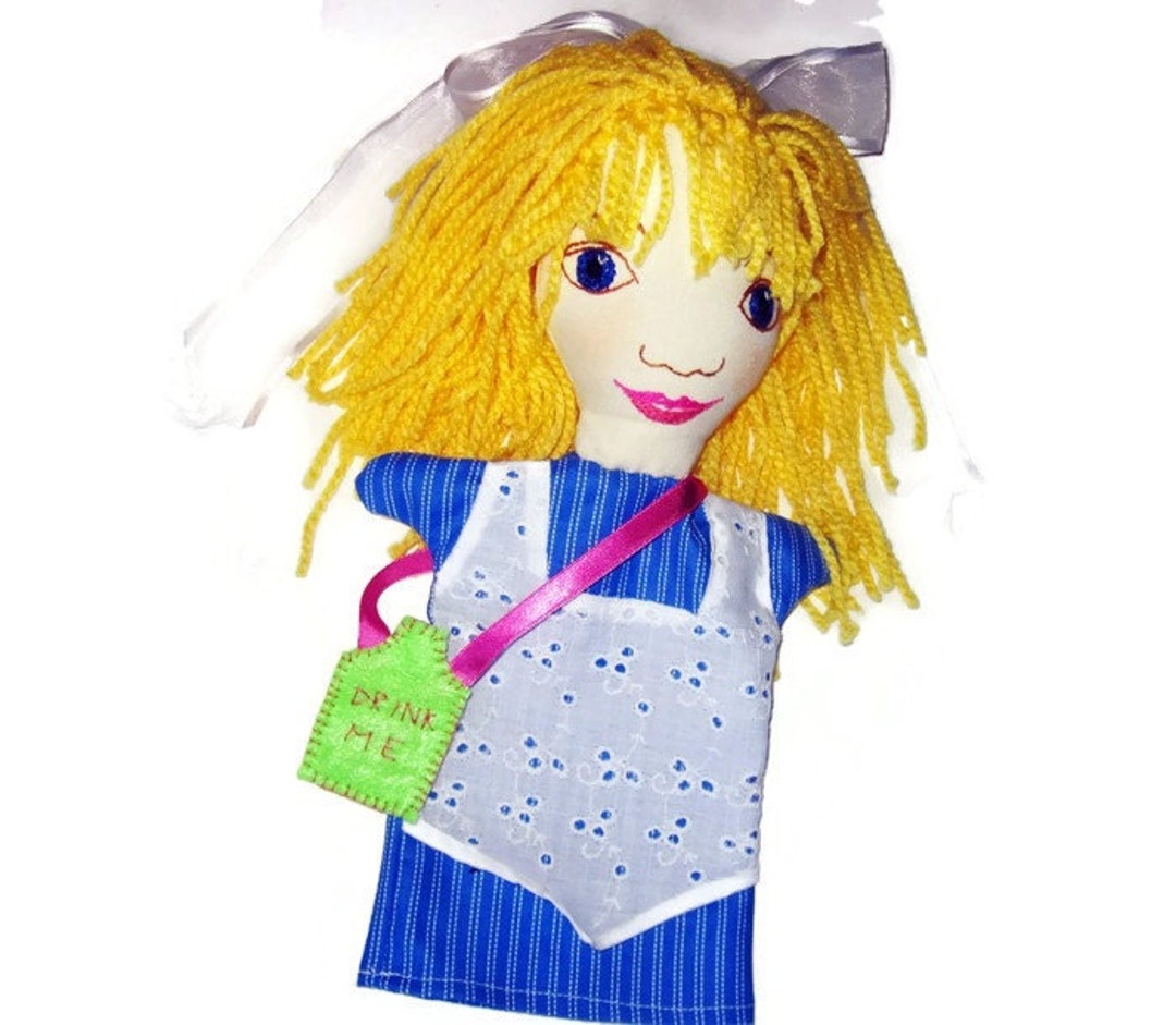 Alice in Wonderland Hand Puppet One of a Set Custom Made Little Girl ...