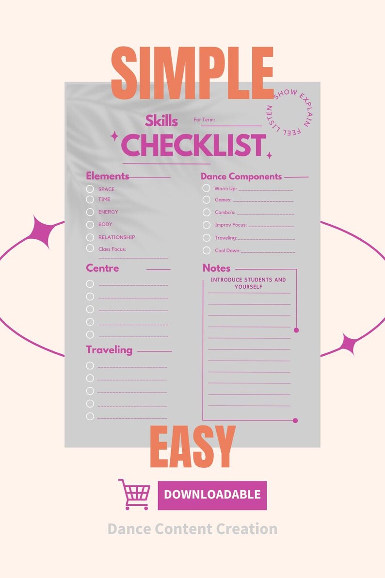 Lesson Planner for Dance Classes, Ages 2-5yrs. Class Templates for Jazz ...