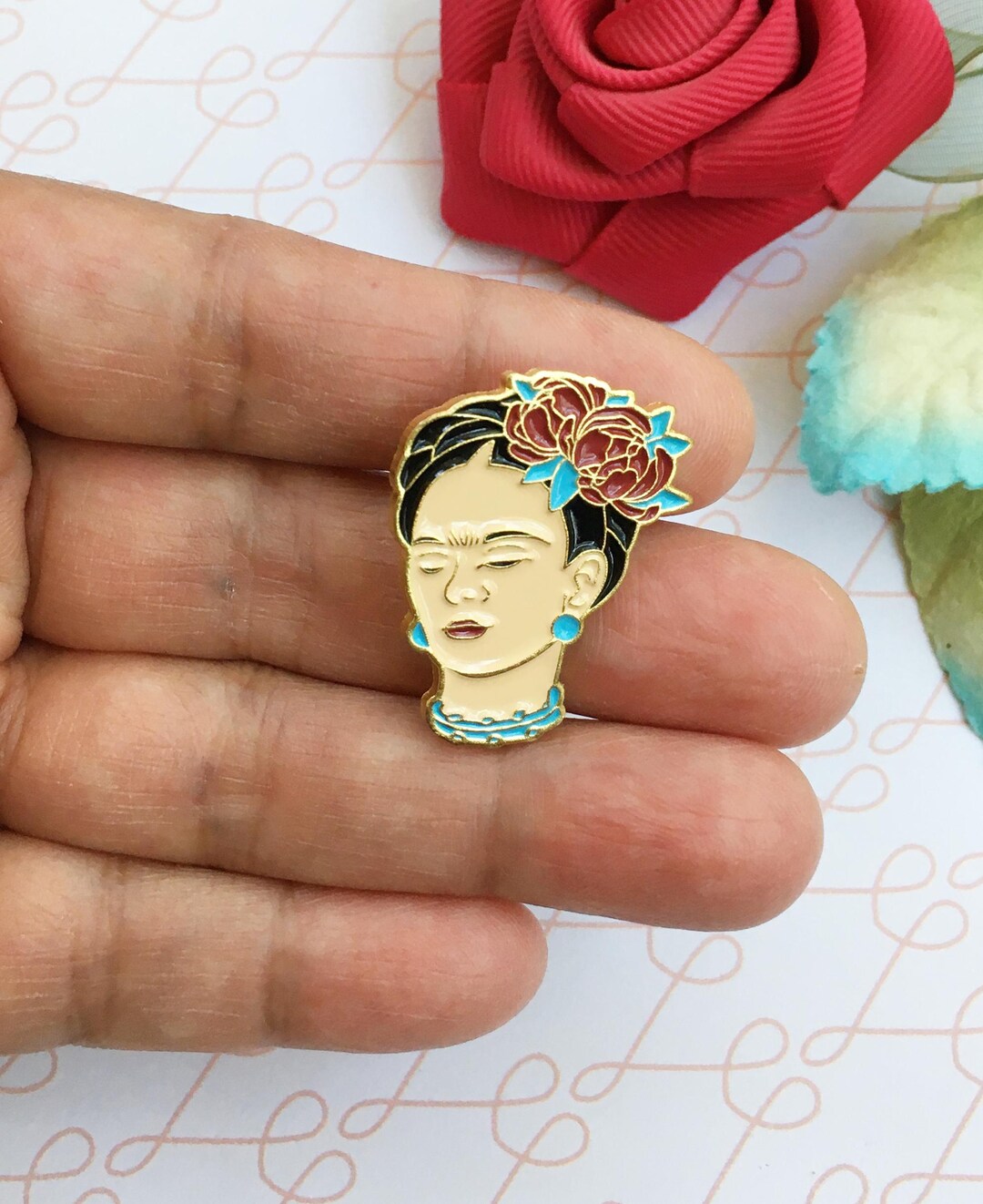 Frida Kahlo Pin Mexico Folk Hispanic Icon, Mexican Painter, Frida Lover ...