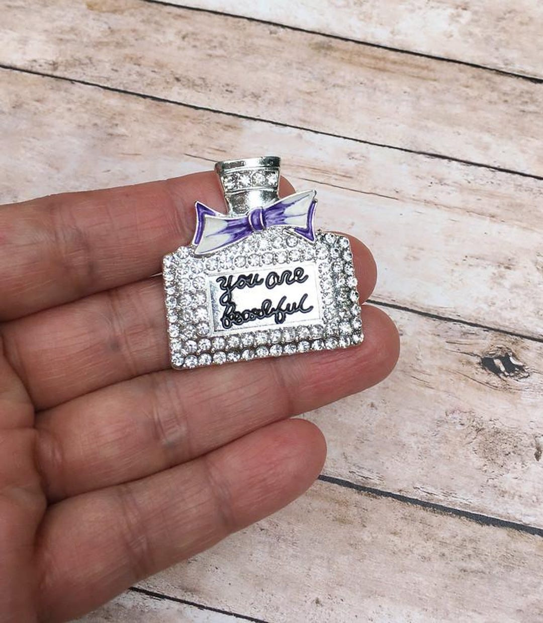You Are Beautiful Perfume Bottle Pin Brooch Accessory, Shiny W ...