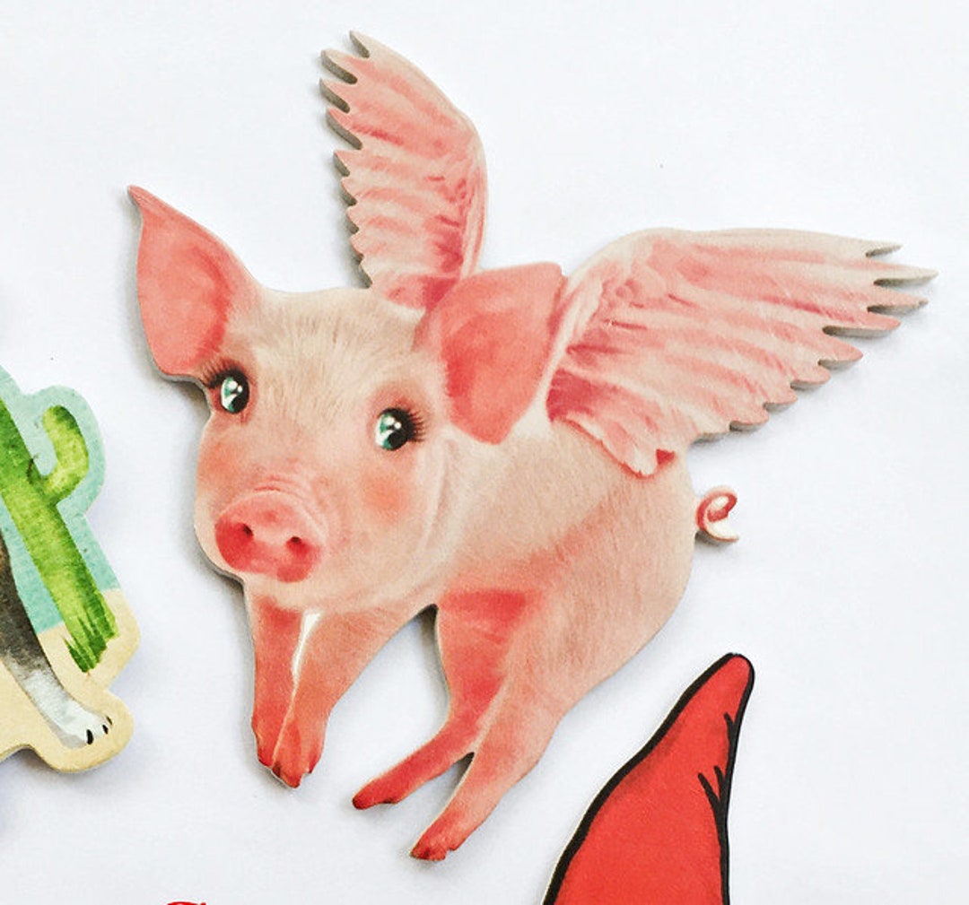 Flying Pig Magnet Fridge Refrigeretor Colorful Pretty Kitchen - Etsy