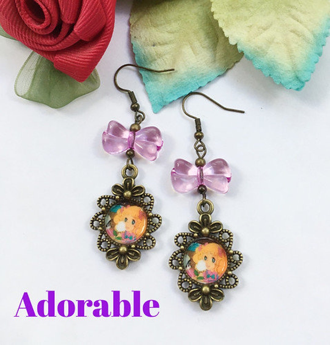Candy Candy Vintage Style Earrings Bows Manga Japanese GIRL Anime ...