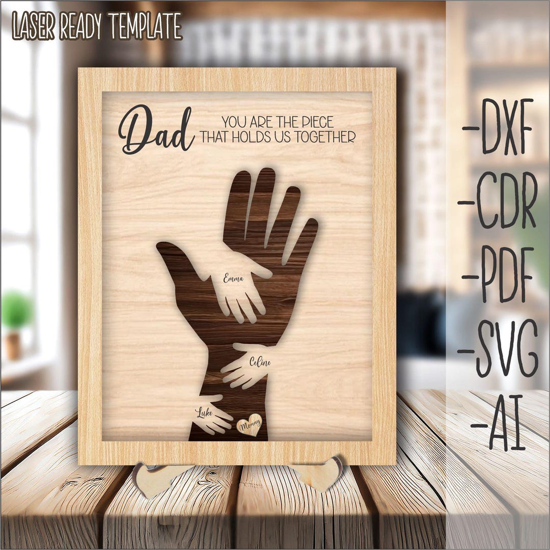Personalized Fathers Gift Hand Sign SVG, Family Hands Sign Svg, Gift ...