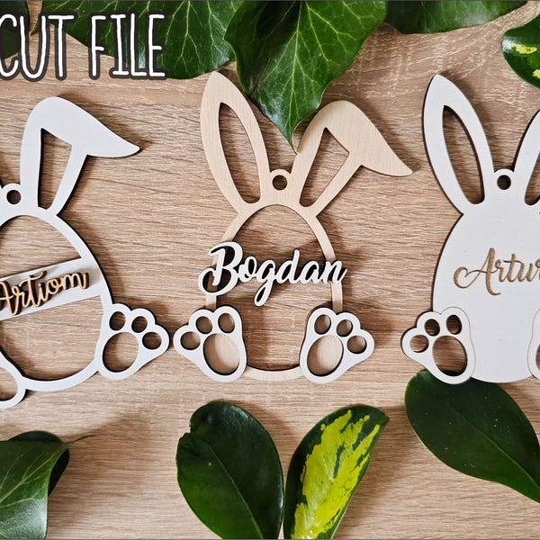 Bunny Tag Svg - Etsy