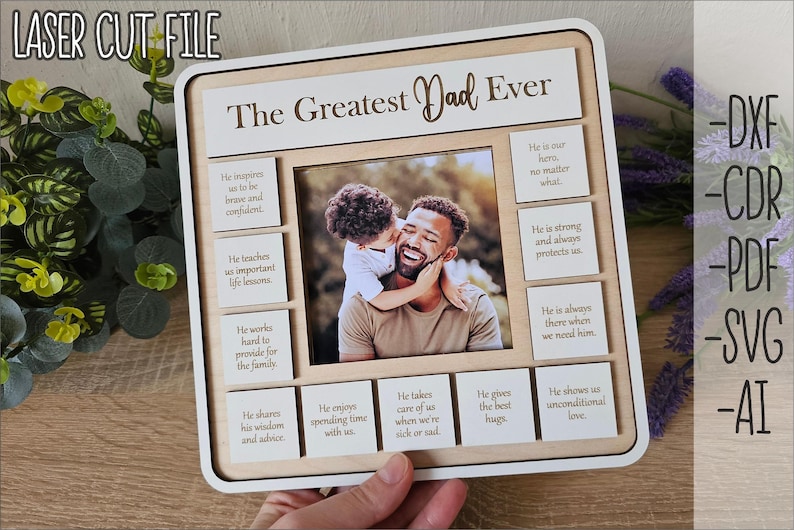 The Greatest Dad Ever Frame SVG | Laser Cut Father’s Day Gift ...
