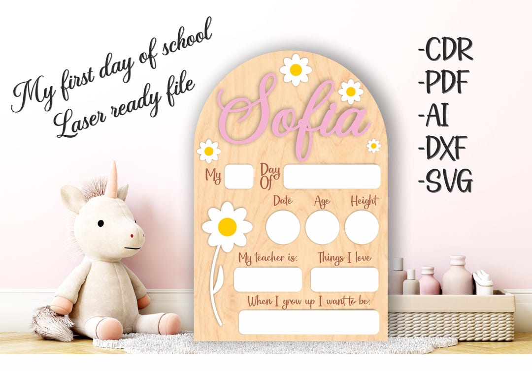 First Day of School Sign SVG, Cdr, School Board SVG, Back to School ...