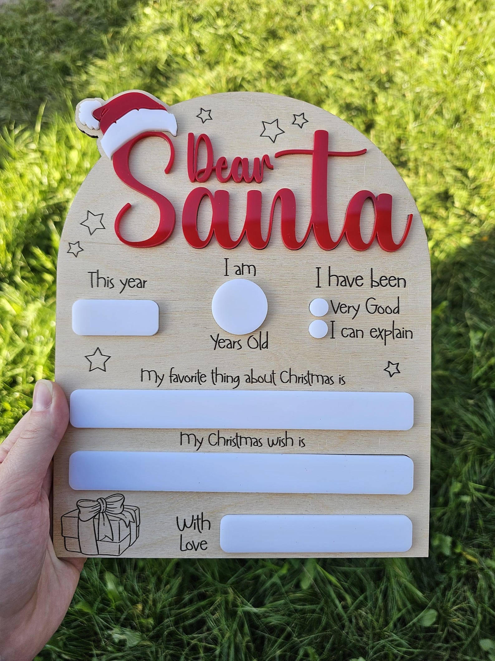 Dear Santa Board Laser Cut File, Christmas Photo Prop, Glowforge ...