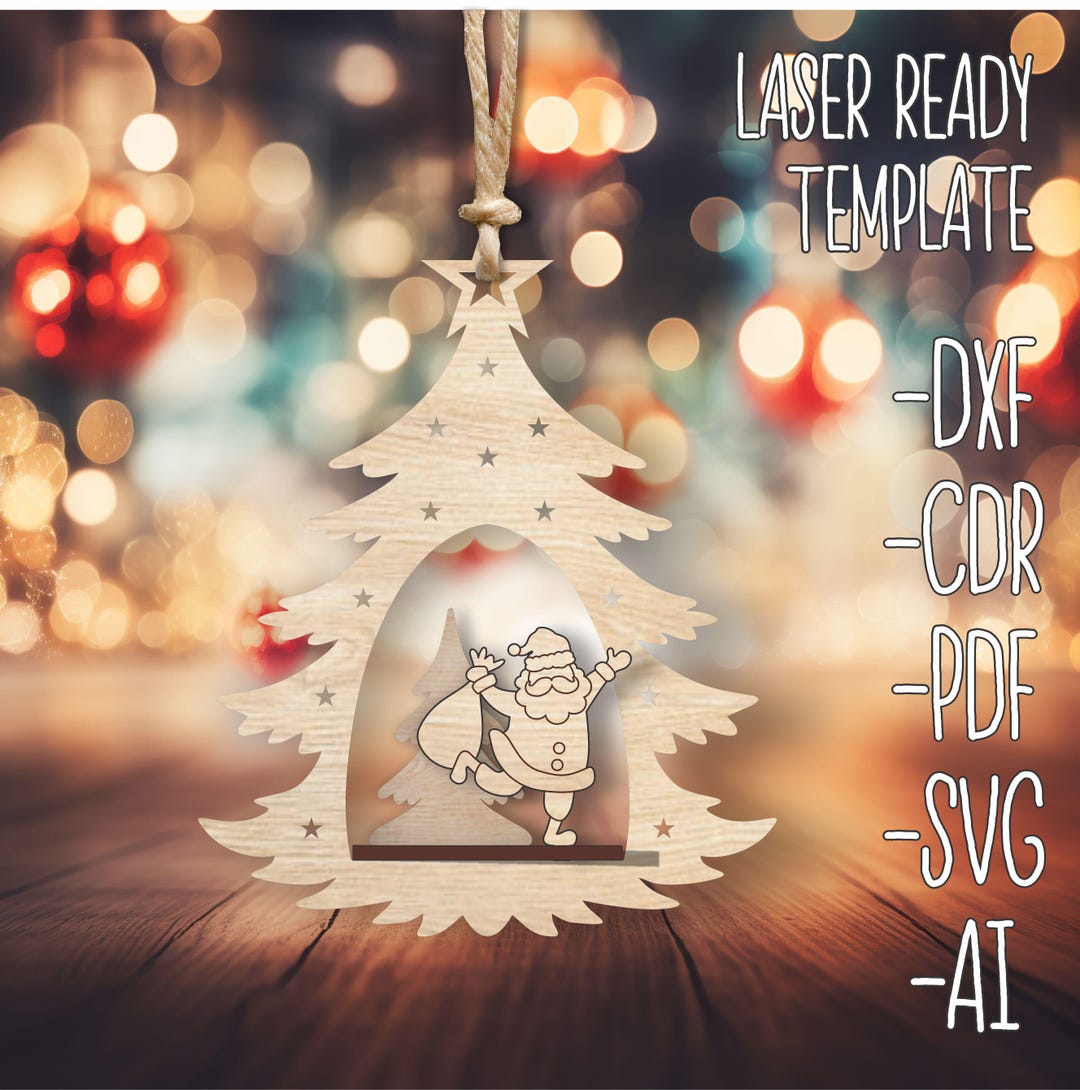 Laser Cut Wooden 3D Christmas Ball Ornament Svg Cricut Christmas Dxf ...