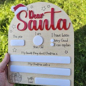 Dear Santa Board Laser Cut File, Christmas Photo Prop, Glowforge ...
