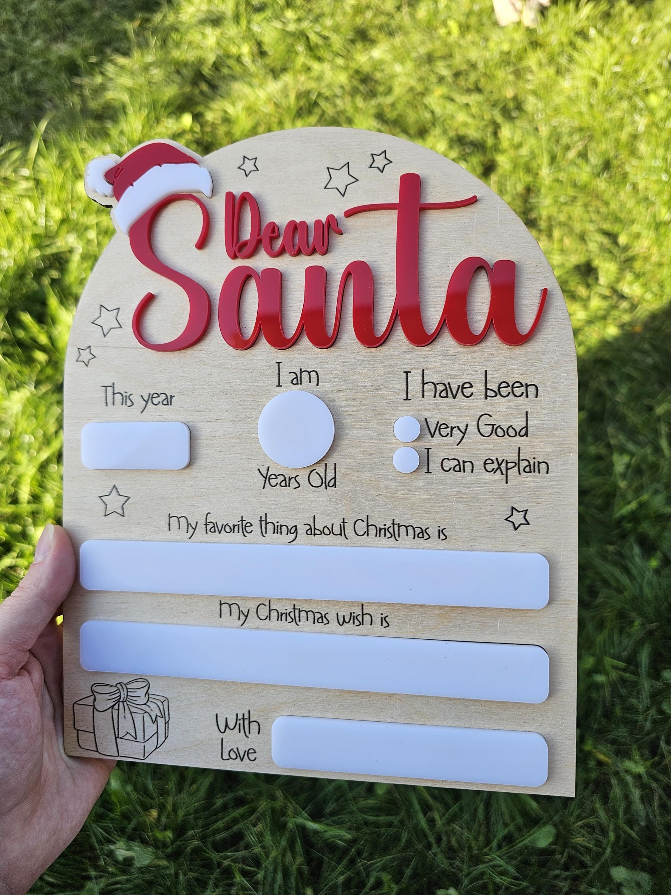 Dear Santa Board Laser Cut File, Christmas Photo Prop, Glowforge ...