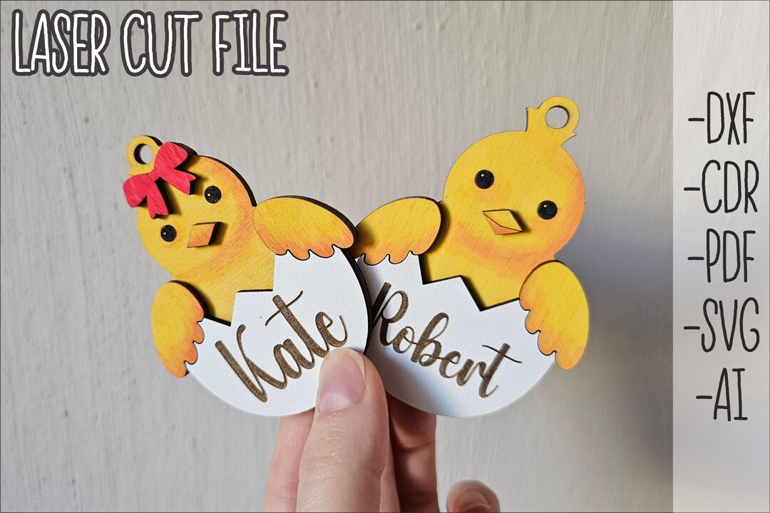 Personalized Easter Chick Tag SVG, Custom Name Basket Tag, Easter Egg ...