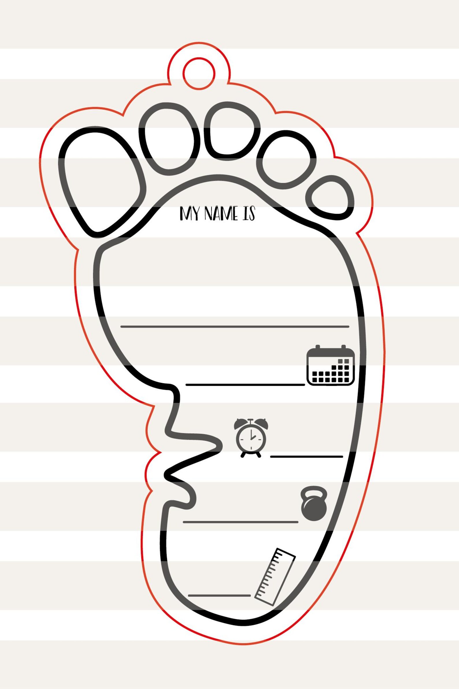 Footprint Birth Sign Svg, Laser Cutting, Birth Details Digital Cut File ...
