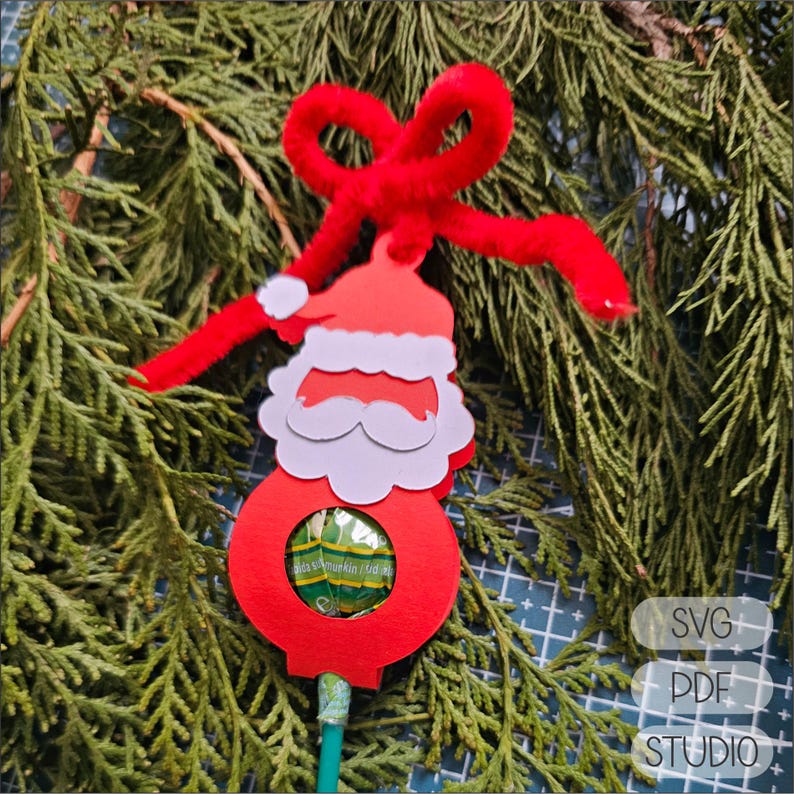 Santa Claus Lollipop Holder Svg, DIY, Favor Kids, Chocolate Holder Svg ...
