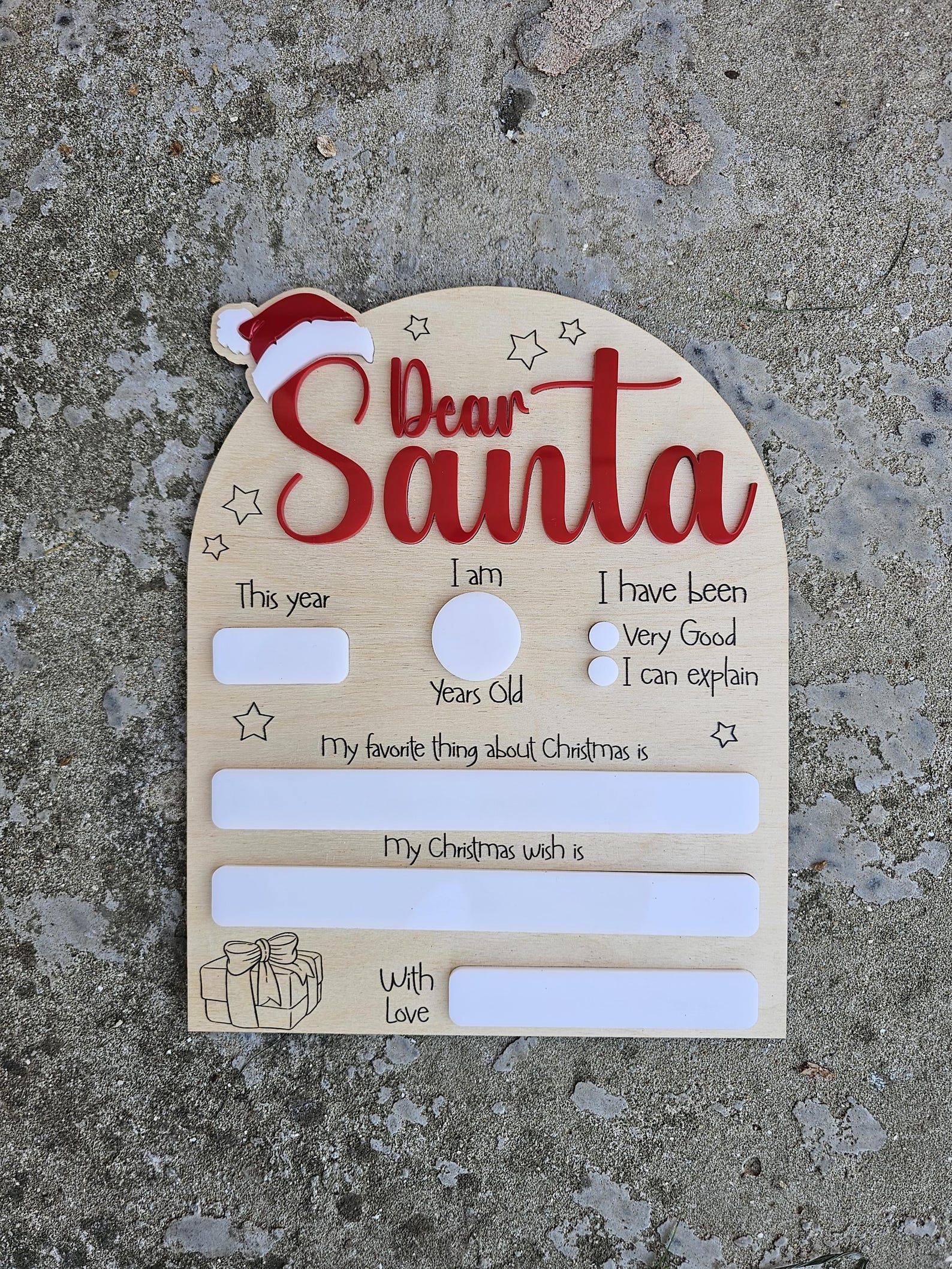 Dear Santa Board Laser Cut File, Christmas Photo Prop, Glowforge ...